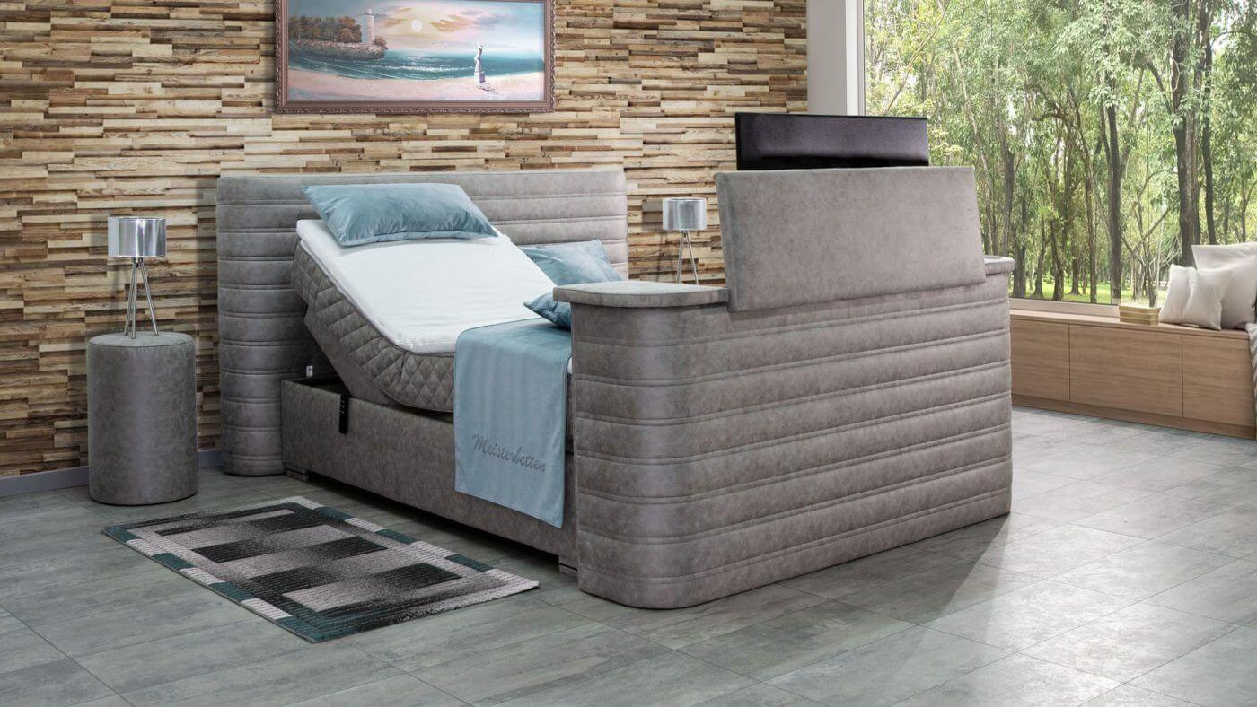 XXL Boxspringbett mit TV Lift - Fernseher - Meisterbetten